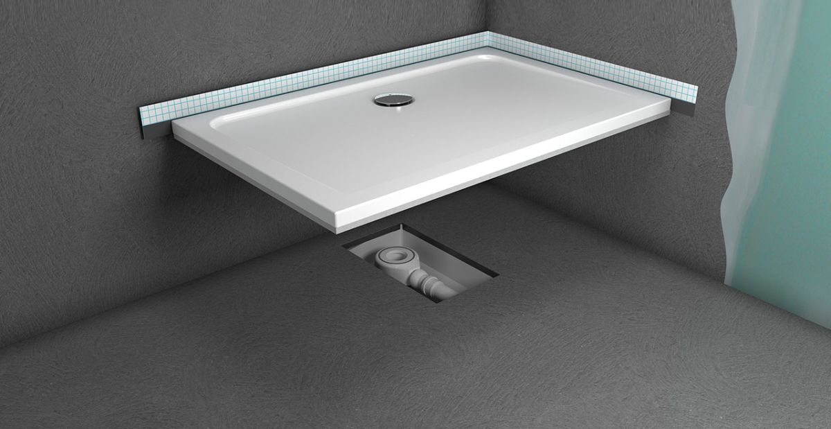 Installation box for a barrier-free, level access shower