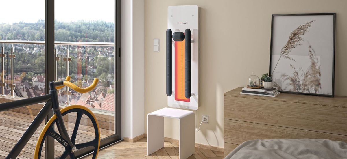 Infrared shower with infrared lamp for showers and infrared steam shower