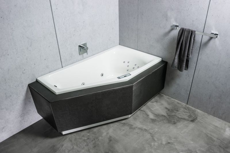 Space saving bath Arosa Eco - elegant bathtub with shower